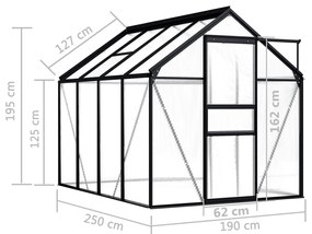 Skleník antracitový hliníkový 4,75 m² - Default Title