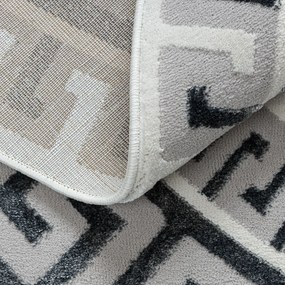 Dywany Łuszczów, Kusový koberec Allure 1960 white/grey kruh, 150x150 (průměr) kruh, šedá, kancelář