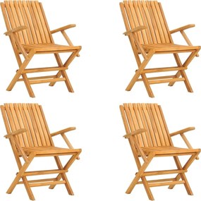 vidaXL Skládací zahradní židle 4 ks 61x67x90 cm masivní teakové dřevo [3155055]