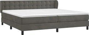 Box spring postel s matrací tmavě šedá 200x200 cm samet 3127752