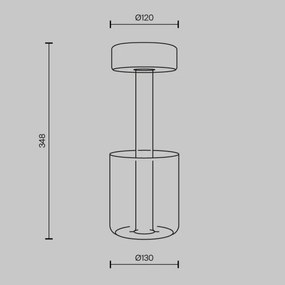 Maytoni MOD229TL-L3W3K1 - LED Stmívatelná přenosná stolní lampa 3W/5V bílá/čirá