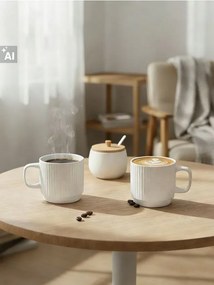 Sinsay - Keramické hrnky s uchem s puntíkovaným vzorem 2 ks - bílá