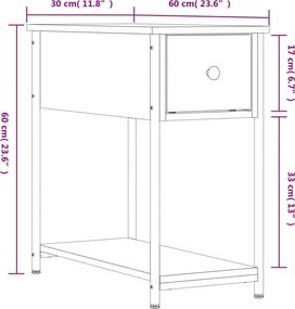 vidaXL Noční stolek 30 x 60 x 60 cm kompozitní dřevo [826061] Barva: šedá sonoma