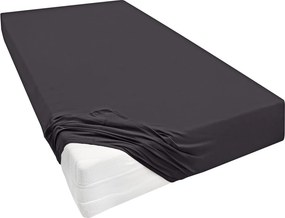 Biberna Napínací prostěradlo Jersey-Elasthan, výška rohu 25 - 35 cm. (antracitová, 90–100 x 200–220 cm)