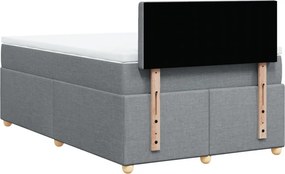 Box spring postel s matrací světle šedá 120 x 200 cm textil 3286661