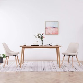 vidaXL 283627 Marketos Dining Chairs 2 pcs Cream Fabric