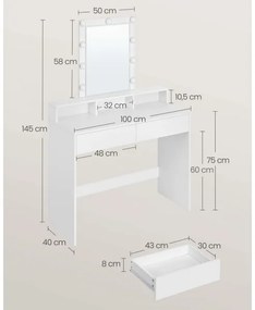 Toaletní stolek LADA bílá