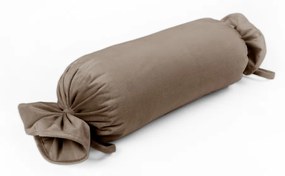 Biante Sametový polštář válec bonbon Velvet Premium SVP-005 Světle hnědý 15x40 cm