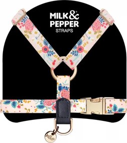 MILK&PEPPER Postroj pro psy Flora Fleuri Fond Rose Velikost: 30