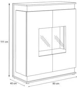 Obývací stěna Velaris, dub šedá