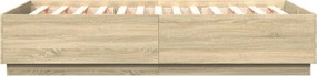 Rám postele s LED osvětlením dub sonoma 140 x 200 cm kompozit 3209613