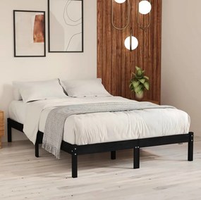 vidaXL Rám postele masivní dřevo 135 x 190 cm dvojlůžko [809992] Barva: Černá