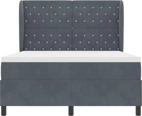 Postel s boxspringem s matrací Tmavě šedá 200 x 140 cm samet 3340875