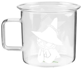 Skleněný hrnek Snufkin 0,35l, bílo-čirý