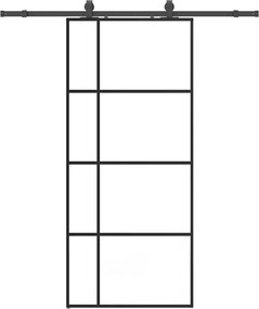 Posuvné dveře se sadou kování černé 90x205 cm ESG Glass 3375810