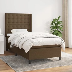 Box spring postel s matrací tmavě hnědá 100 x 200 cm textil 3131732