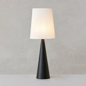 Stolní lampa Conus se stínidlem v bílé barvě, černá