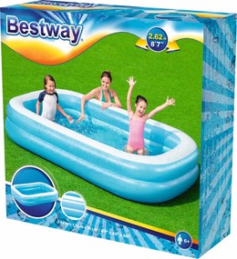 Bestway Rodinný obdélníkový nafukovací bazén 262x175x51cm modrý a bílý [3202495]