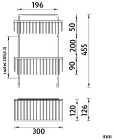 Nimco Drátěná police dvoupatrová Drátěný program - OP 123D-26