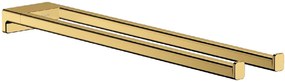 Hansgrohe AddStoris - Držák ručníků dvojitý, délka 450 mm, leštěný vzhled zlata 41770990