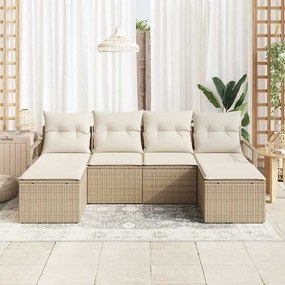 Set pohovek 6 ks Béžová polyratan 3346491