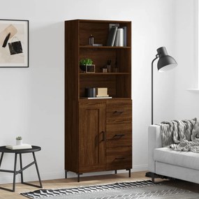 Skříň highboard hnědý dub 69,5 x 34 x 180 cm kompozitní dřevo