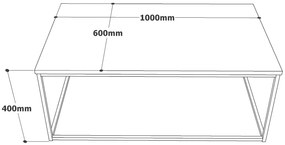 Designový konferenční stolek Galena 100 cm borovice
