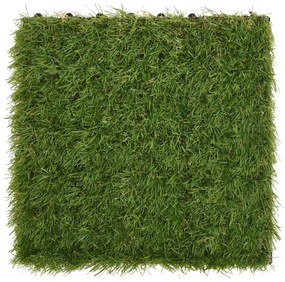 vidaXL Dlaždice s umělou trávou 22 ks zelené 30 x 30 cm