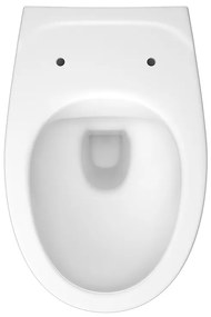 Cersanit Cersania SimpleOn, závěsná WC mísa 52,5x36x37,5 cm + sedátko s pomalým zavíráním z polypropylenu, horizontální odpad, bílá, S701-557