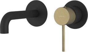Sapho Ultrasan - Umyvadlová baterie pod omítku, 2-otvorová instalace, s tělesem, matná černá/matná zlatá UT118VBG