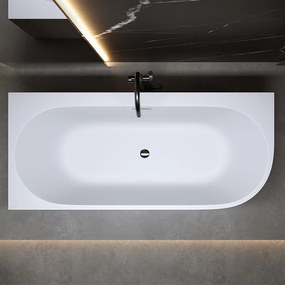 BPS-koupelny Volně stojící rohová akrylátová vana HYD-MER509D levá 170x75 bílá, odtokový komplet chrom