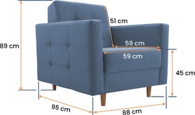 IDZ Křeslo GODIVO Barva látky: Světle šedá (Norn 07)