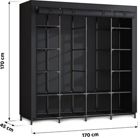 Velká textilní skříň Massido MS-804 černá