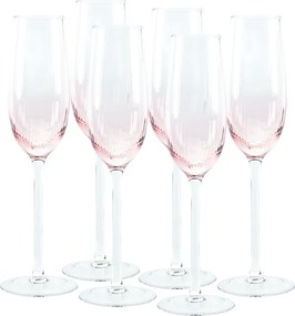 Sklenice na šampaňské, set 6 ks, 280 ml, růžová, CELESTE TYP 1