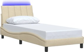 Rám postele bez matrací Hanko krémově 80x200 cm textil 3310424