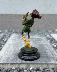 Bronzová socha - Skřítek se saxofonem