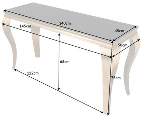 Designová konzole Rococo 140 cm černá / zlatá