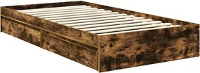 Postel s úložným prostorem se zásuvkou Kouřový dub 100 x 200 cm 3412718