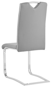 Sada 2 jídelních židlí z eko kůže šedé PICKNES Beliani