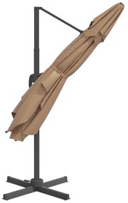 Konzolový slunečník s hliníkovou tyčí taupe 400 x 300 cm,  319918