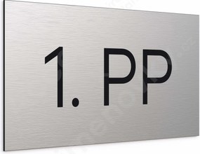 ACCEPT Označení podlaží "1. PP" - stříbrná tabulka - černý popis