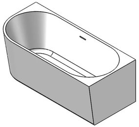 BPS-koupelny Volně stojící rohová akrylátová vana HYD-MER509C2 pravá 160x75 bílá, odtokový komplet bílý lesklý