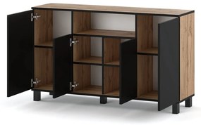 Stiv-Meble Komoda Loft 140 cm - bílá matná/bílý lesk