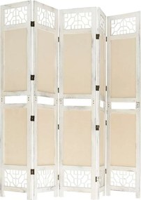 5dílný paraván krémový 175 x 165 cm textil 338560