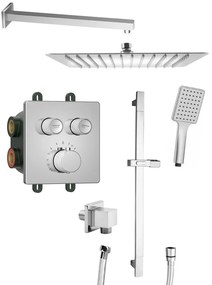 Sapho Sapho, SMART SELECT sprchový set s termostatickou baterií, 2 výstupy, posuvný držák sprchy, chrom, RP042-02
