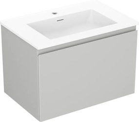 Mexen Orio, koupelnová skříňka 70 cm s umyvadlem Otis, 1 zásuvka, šedá matná/bílá matná, 91A10-07047-1-BF62-W18M01