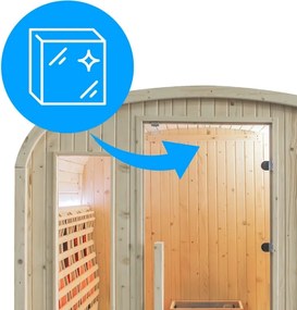 BPS-koupelny Zahradní kombinovaná sudová sauna 2v1  - Infrasauna + finská sauna 180x200, 4-6 osob