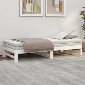 vidaXL Výsuvná postel 2x(75x190) cm masivní borovice [823420] Barva: Bílá