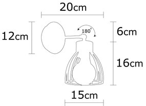 Nástěnné bodové svítidlo KEMAH 1xE27/100W/230V