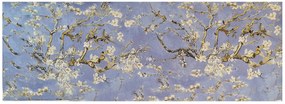 Lenbutik Lněný běhoun na stůl Vincent Van Gogh Mandlový květ / Almond Blossom-verze modrá Rozměry ubrusů: 180x50 cm